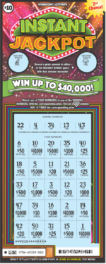 Instant Jackpot | Vermont Lottery
